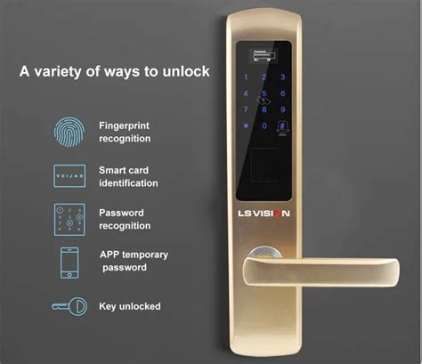 지문 센서가있는 Ls Vision 호텔 생체 인식 지문 전면 스캐너 안전 게이트 도어록