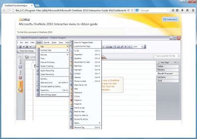Microsoft OneNote 2010 Interactive Menu To Ribbon Guide Download It Is A Program That Allows