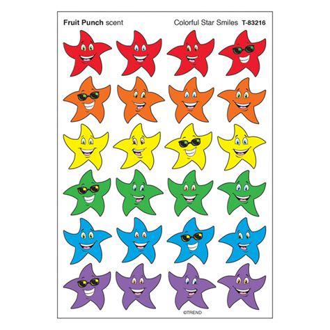 Colorful Star Smilesfruit Punch Stinky Stickers 96 Ct T 83216