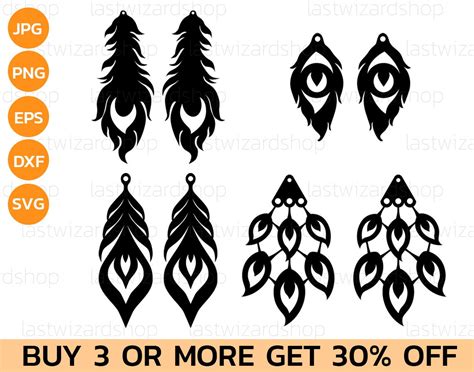 Peacock Feather Earrings Svg Leaf Faux Leather Earrings Bird Etsy