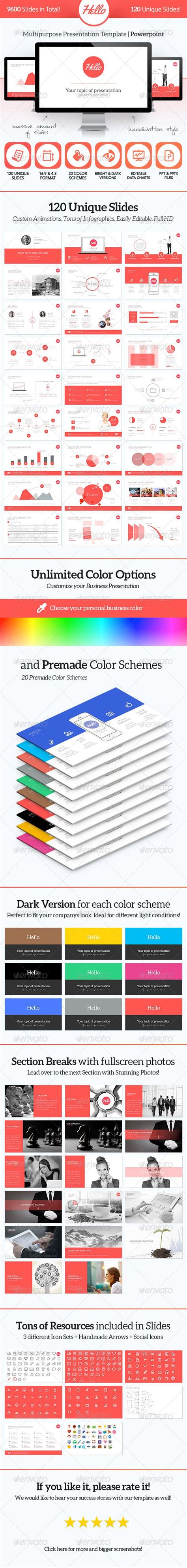 Hello Powerpoint Multipurpose Presentation Powerpoint Design