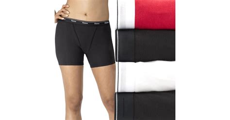 Hanes Originals Mid Thigh Boxer Brief Pack In Black Lyst