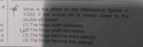 What Is The Effect On The Interference Figures In Ydse If The Source Slit