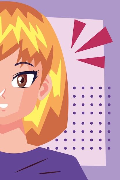 Chica Anime Rubia Vector Gratis