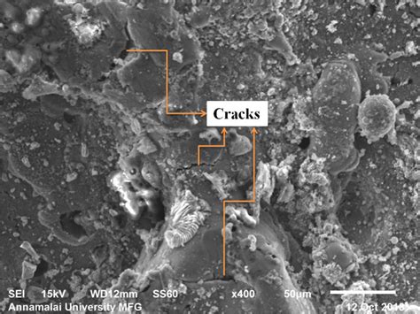 Sem Micrograph Of Delamination At 15 Kg And 300 Rpm Download