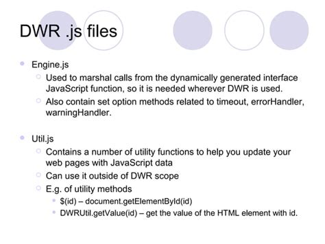 introducing dwr direct web remoting ppt