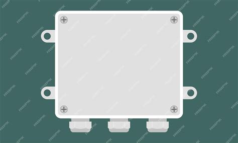Premium Vector White Cable Junction Box With Mounting Flanges Or Brackets