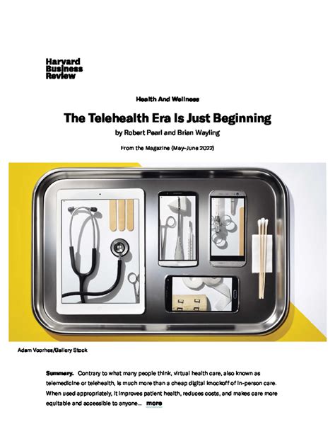 The Telehealth Era Is Just Beginning Summary Health And Wellness The