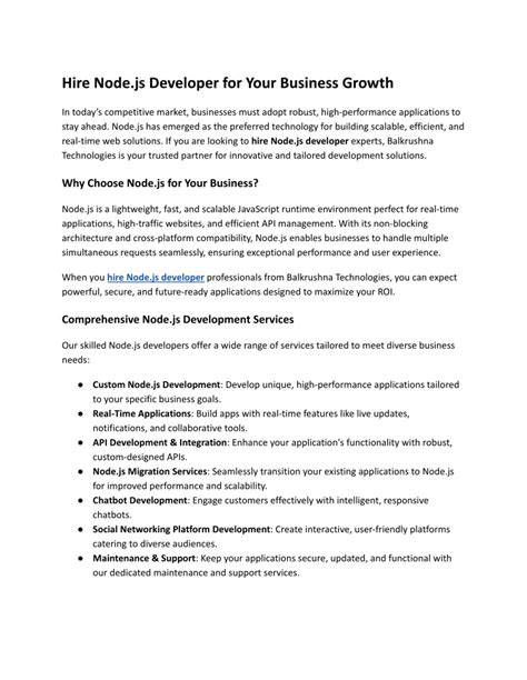 Ppt Hire Node Js Developer Powerpoint Presentation Free Download