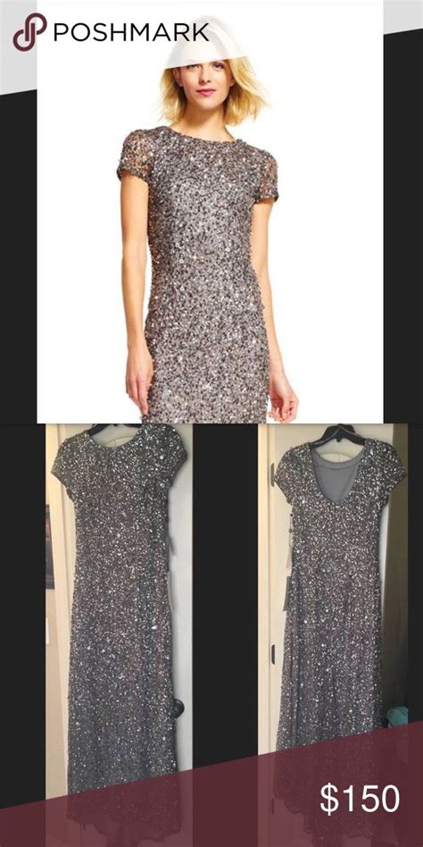 Adrianna Papell Scoop Back Sequin Gown Sequin Gown Gowns Adrianna