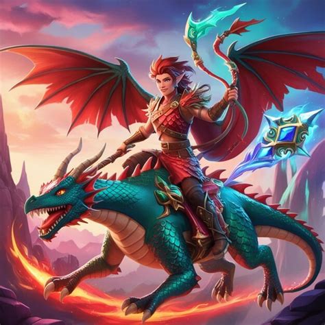 Dragon Dominating Warrior Premium Ai Generated Image