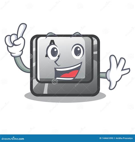 Finger A Button Attached A Cartoon Keyboard Stock Vector Illustration Of Computer Letter