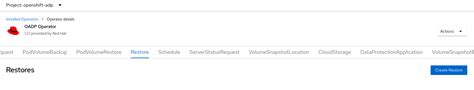 Restore Applications Applications Backups And Restores In Openshift