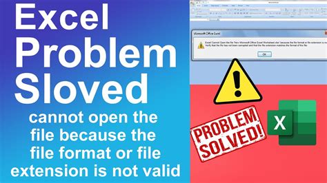 Excel Cannot Open The File Because The File Format Or File Extension Is Not Valid Youtube