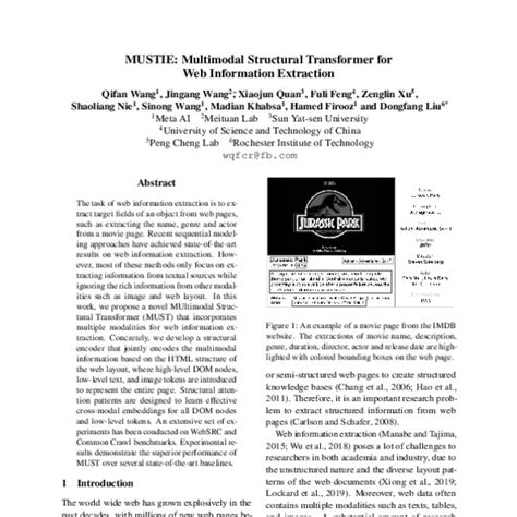 Mustie Multimodal Structural Transformer For Web Information