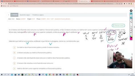 Questão Tj Sp 2023 Exercício Raciocínio Lógico Banca Vunesp Youtube