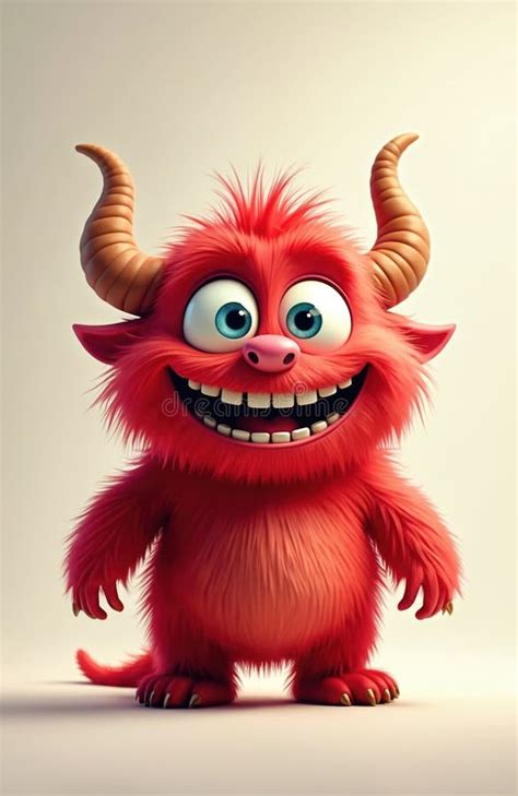 Happy Cartoon Furry Monster Stock Illustrations 8368 Happy Cartoon