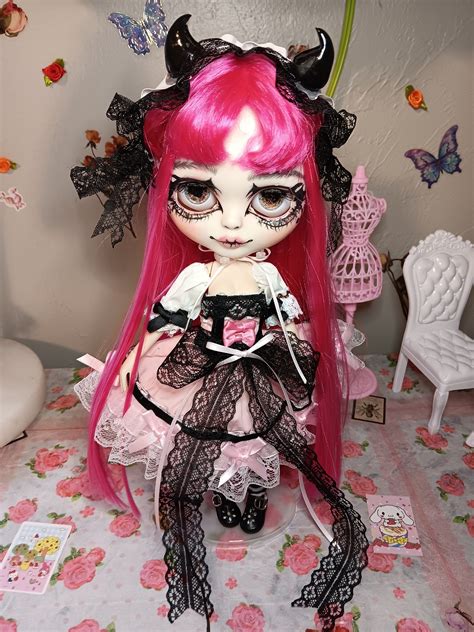 Custom Ooak Art Gothic Blythe Doll Etsy