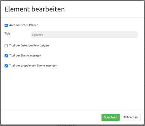 Legende Legend Mapbender Documentation