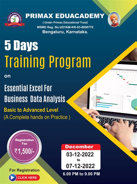 5 Days Advance Excel Training Program Essential Excel For Business