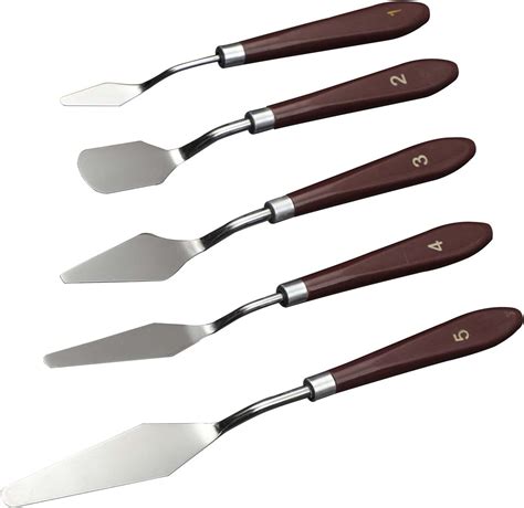Juego De 5 Cuchillos De Paleta Para Pintura Acrílica Varios Tipos