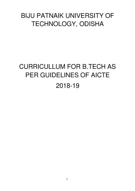 B Tech First Year Syllabus Updated Biju Patnaik University Of