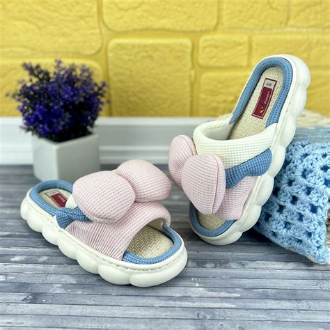 Тапочки жіночі домашні з бантом Sanlin Е 005658 3 розмiр 36 Рожеві 23 см Оригинальная обувь