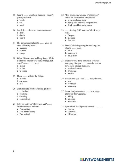 Outcomes 2ed Placement Test Online Exercise For Live Worksheets