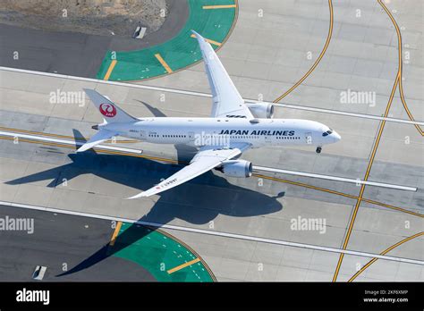 Japan Airlines Boeing 787 8 Dreamliner Aircraft Taking Off With Wing