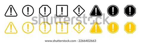 Caution Alarm Set Symbols Danger Warning Stock Vector Royalty Free 2266402663 Shutterstock