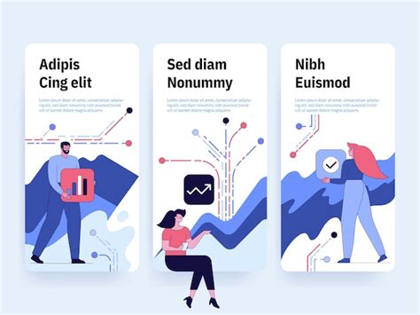 Premium Vector Mobile App Development Concept Mobile App Onboarding Screens