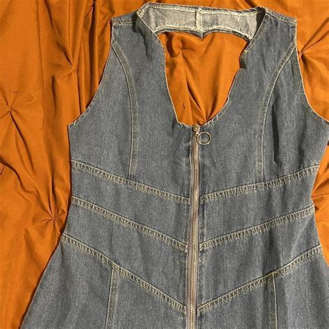 Revice Denim Romper Dupe Size Medium Wish I Could Depop