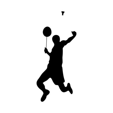 Badminton Silhouette On A White Background Badminton Vector Art