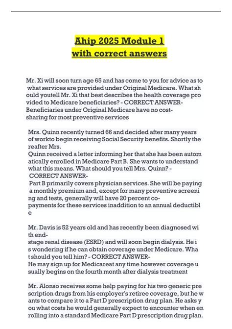 Ahip 2025 Module 1 With Correct Answers Ahip 2025 Stuvia Us