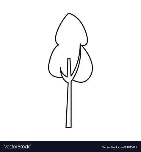 Tree Outline On White Background Royalty Free Vector Image