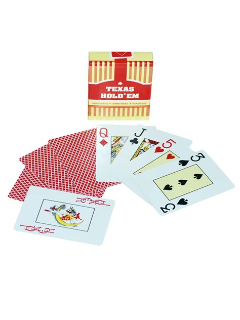Карты игральные пластиковые для покера 54 шт TEXAS HOLDEM красные ...