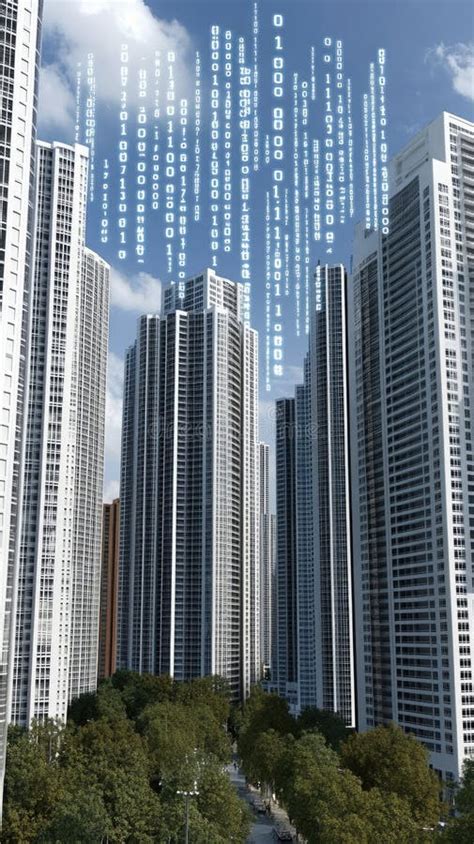 A Vibrant City Skyline Illustrates The Integration Of Technology With