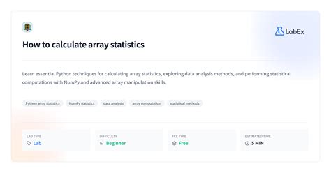 How To Calculate Array Statistics Labex