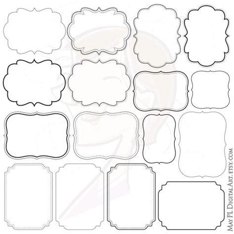 Digital Frames Borders DIY Invitations Wedding Birthday Etsy