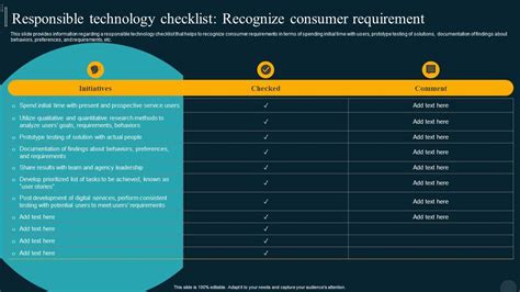 responsible technology checklist utilizing technology responsible by