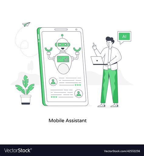 Mobile Assistant Royalty Free Vector Image Vectorstock