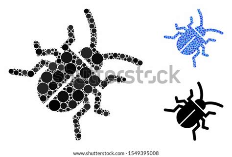 Bug Composition Circle Elements Variable Sizes Stock Vector Royalty