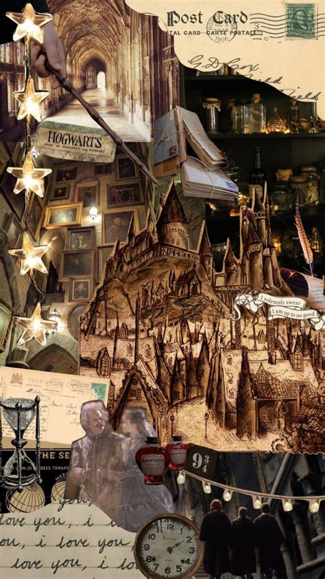 Vintage Aesthetic Harrypotter Moodboard Marauders Hogwarts