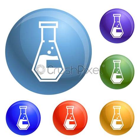 Conical Flask Icons Set Vector Stock Vector 3231355 Crushpixel