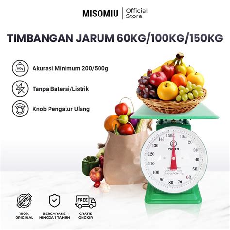 Jual Timbangan Analog Manual Besi Stainless Jarum Serbaguna 60kg 100kg