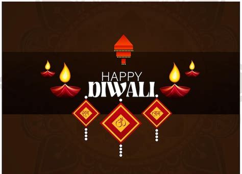 Feliz diwali tarjeta de felicitación del festival diwali con elegante lámpara de aceite hermosa
