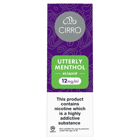 Cirro Utterly Menthol Eliquid 12mg Ml One Stop