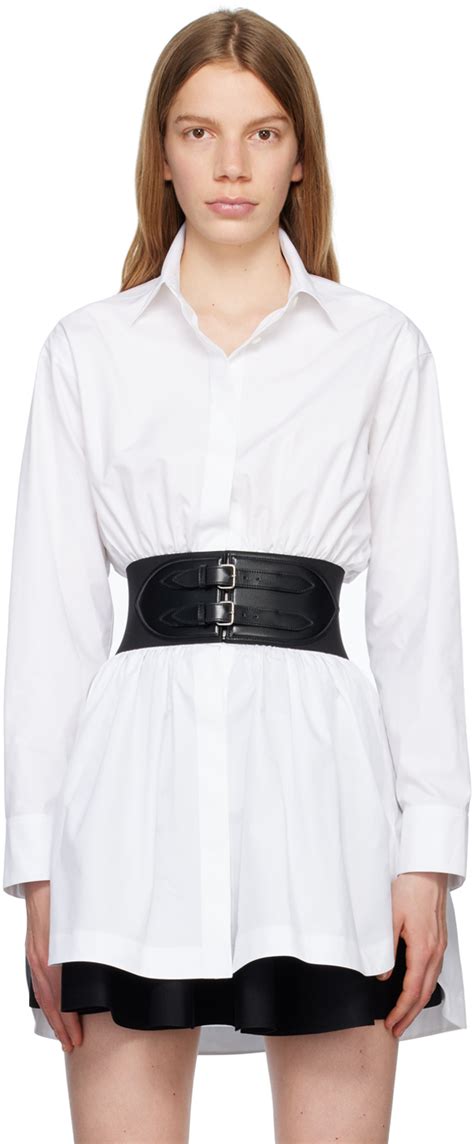 AlaÏa White Belted Shirt Ssense Canada