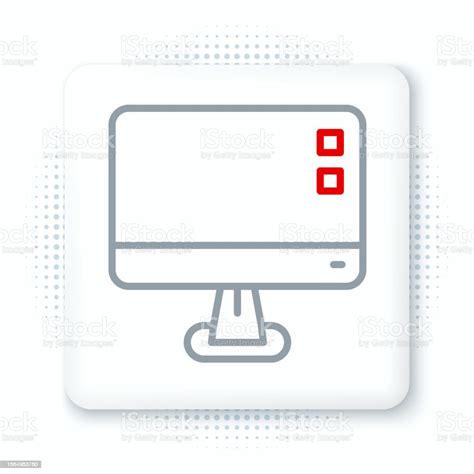 흰색 배경에서 격리된 라인 컴퓨터 모니터 화면 아이콘입니다 전자 기기 전면 보기입니다 다채로운 개요 개념 벡터 0명에 대한 스톡 벡터 아트 및 기타 이미지 Istock