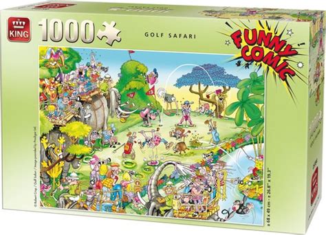 King Funny Comic Puzzel Golf Safari 1000 Stukjes Legpuzzel 68 X 49 Cm Bol
